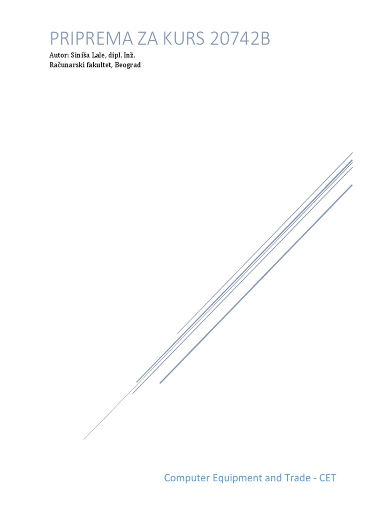 Priprema Za Kurs 20742B: Computer Equipment and Trade - CET | PDF | Group Policy | Public Key ...