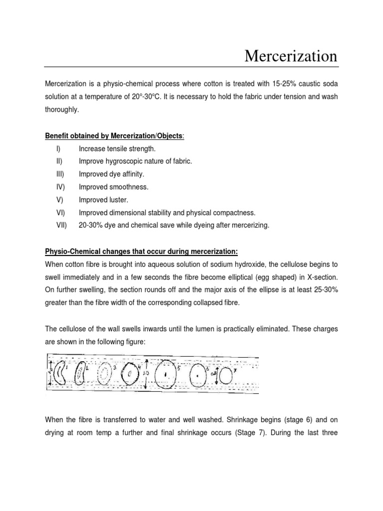 Mercerization: Benefit Obtained by Mercerization/Objects | PDF | Sodium ...