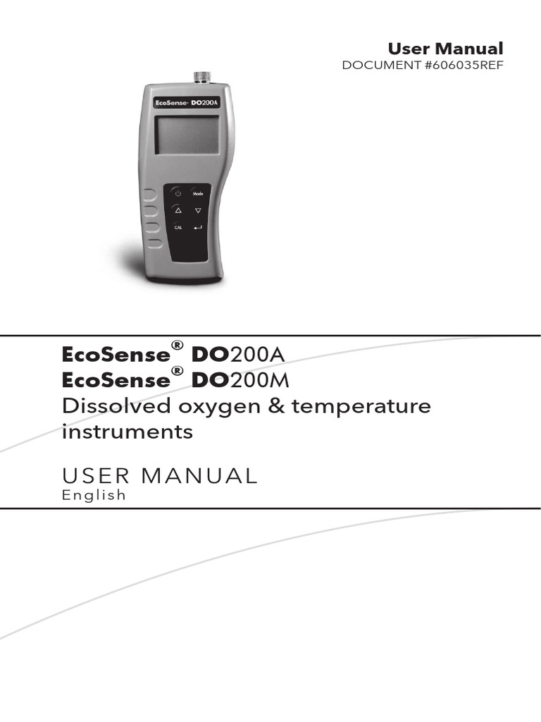 YSI DO200A DO200M User Manual English | PDF | Computer File | Salinity