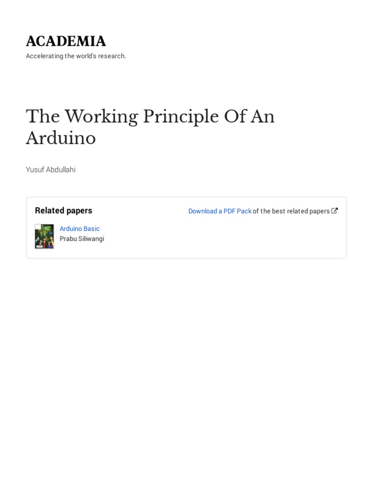 The Working Principle of An Arduino: Related Papers | PDF | Arduino ...