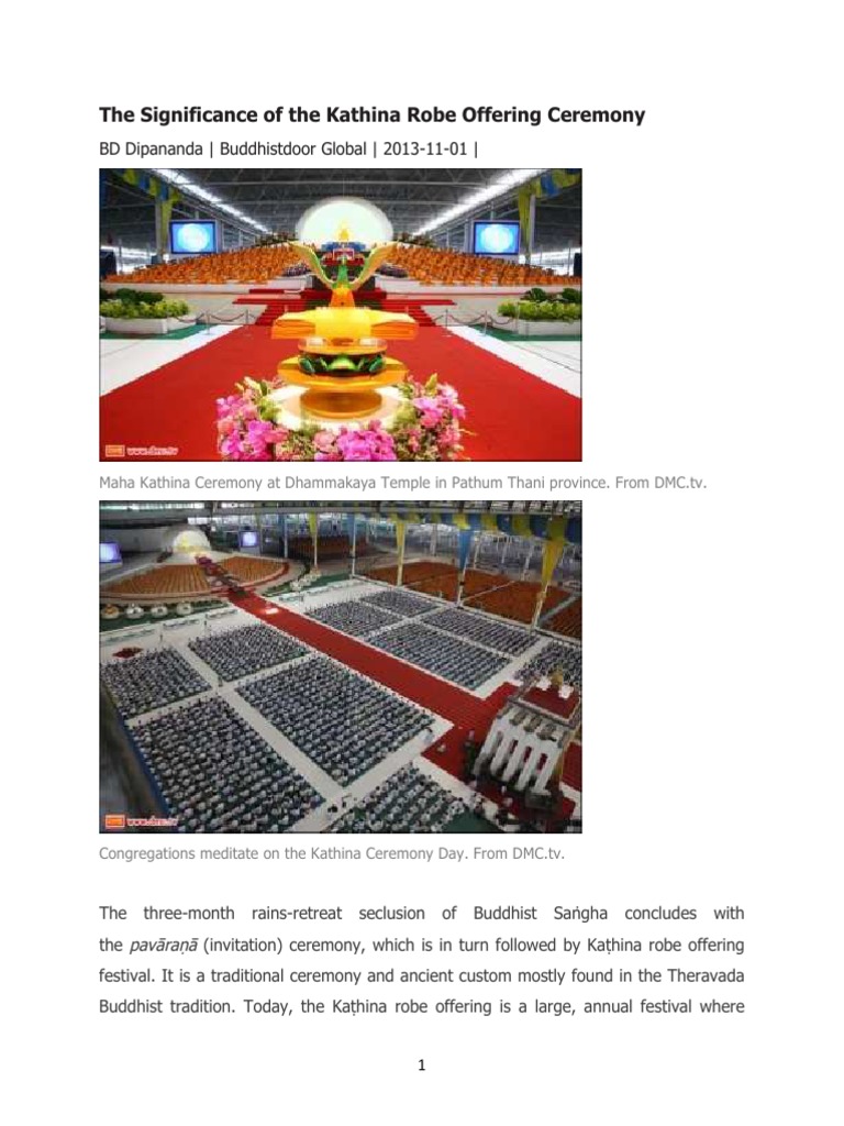 The Significance of The Kathina Robe Off | PDF | Bhikkhu | Gautama Buddha