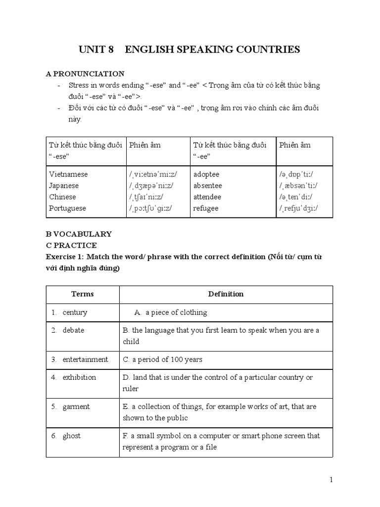 Pronunciation and Vocabulary in English | PDF | Australia | Linguistics