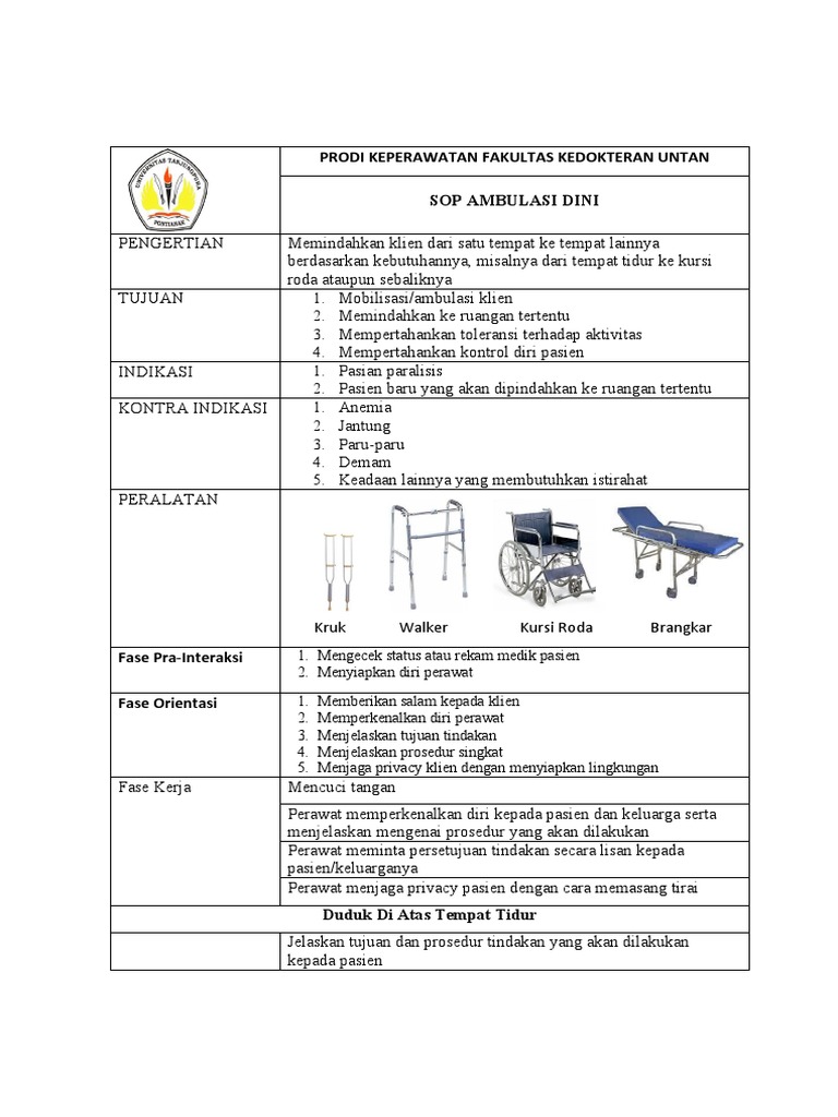 Sop Ambulasi Dini | PDF
