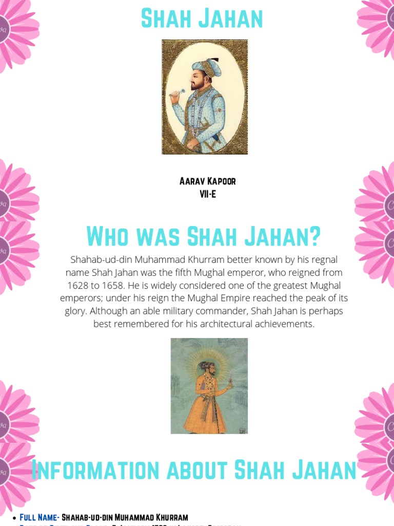 Shah Jahan | PDF | Mughal Empire | Timurid Dynasty