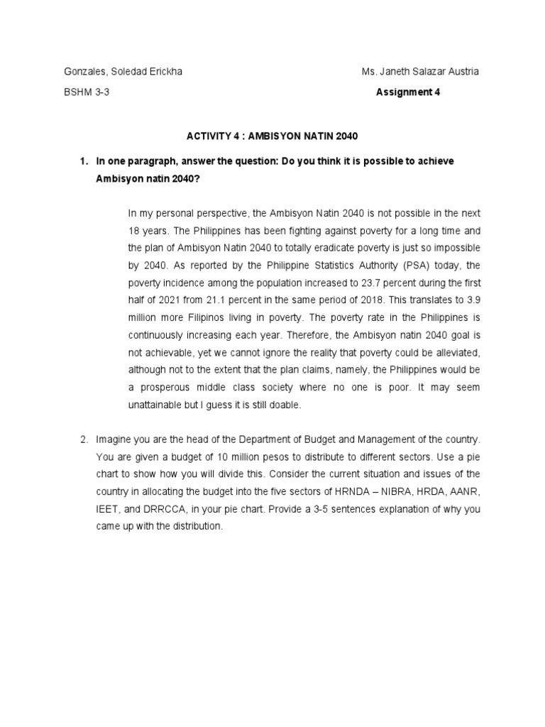 Ambisyon Natin 2040 | PDF | Philippines | Budget