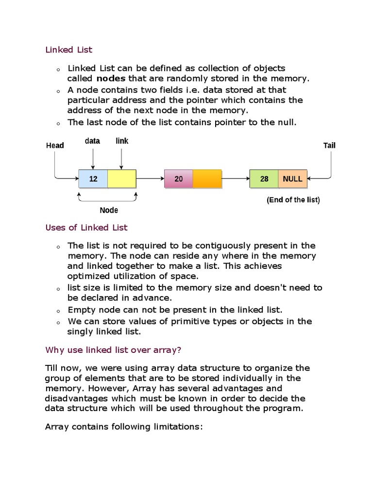 Understanding Linked Lists: Structure & Operations | PDF | Array Data ...