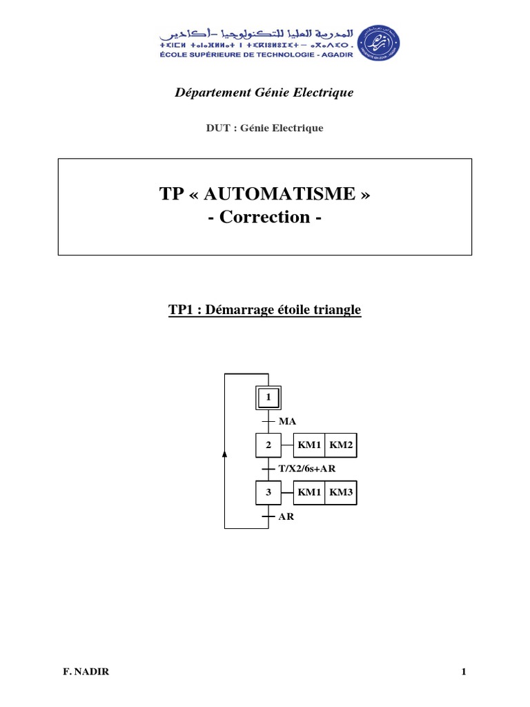 Pr. F. NADIR Grafcets TP Automatisme | PDF