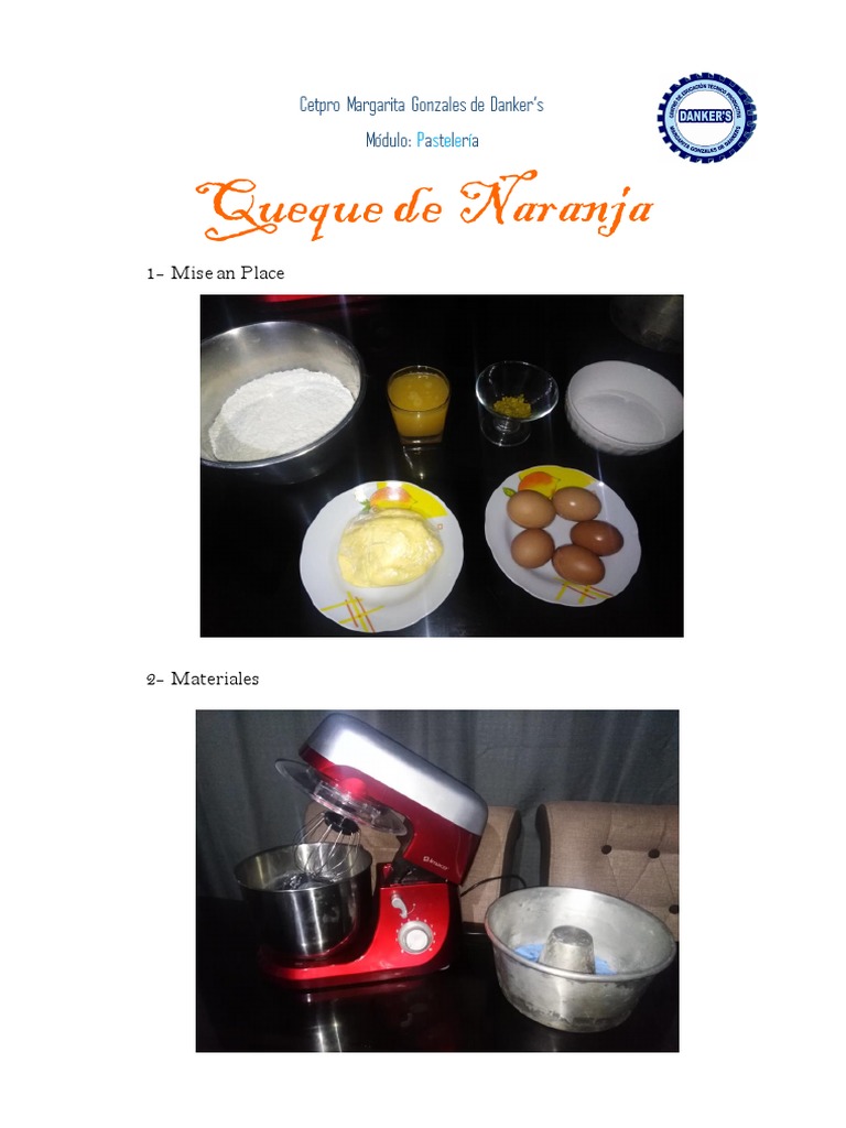 Proyecto Queque de Naranja | PDF