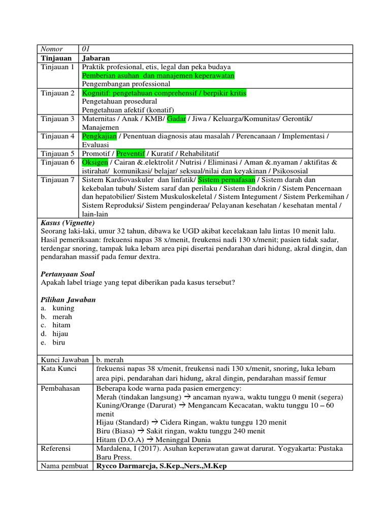 180 Soal & Pembahasan Keperawatan 1-2022 | PDF