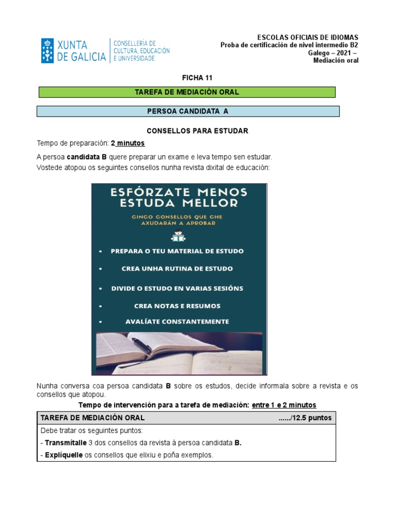GA B2 Modelo de Mediación Oral - Actualizado - 2021 | PDF