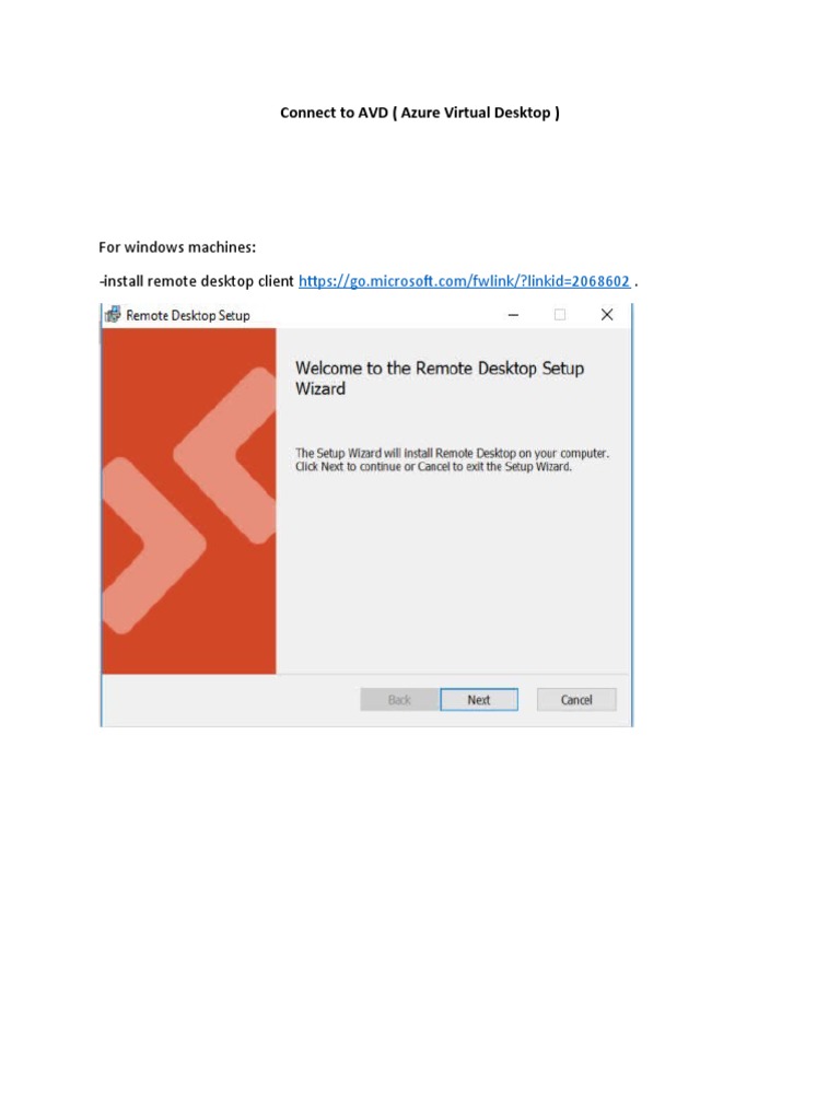 Connect to AVD - v1 | PDF