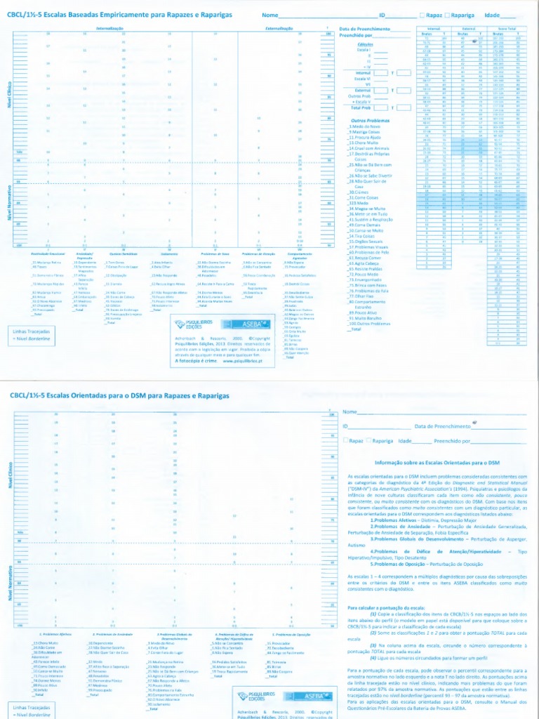 CBCL 1 5 Escalas | PDF