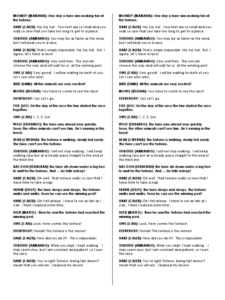 The Hare and The Tortoise | PDF