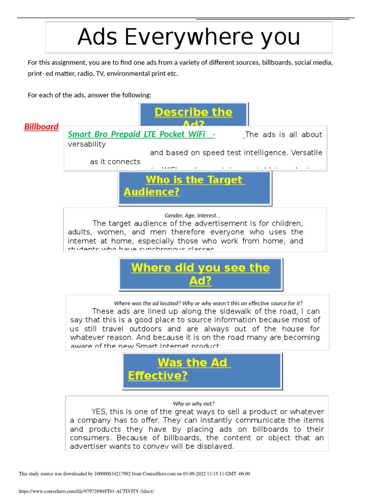 Ads Everywhere You Look: Describe The Ad? | PDF | Advertising | Popular ...