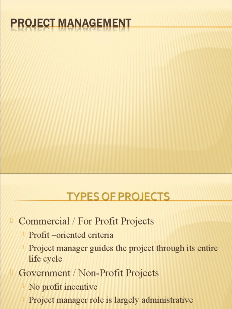Types and Classifications of Projects | PDF | Procurement | Outsourcing