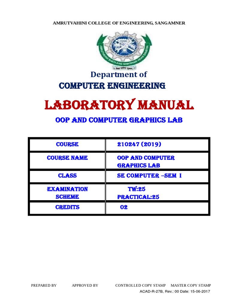 OOP&CG GDP Lab Manual | PDF | Programming | Constructor (Object Oriented Programming)
