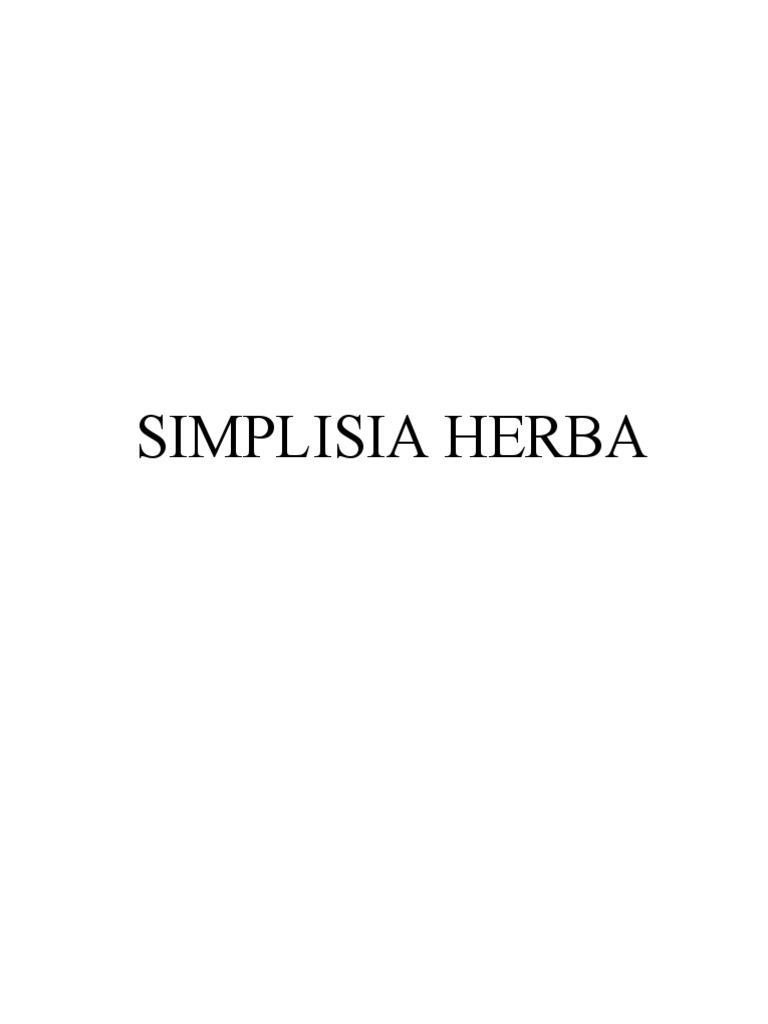 Sinplisia Herba | PDF