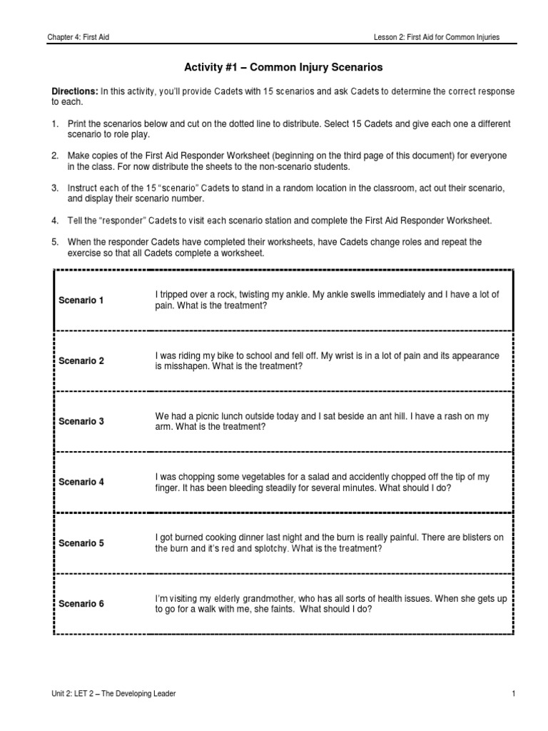 First Aid for Common Injury Scenarios | PDF | Self-Improvement