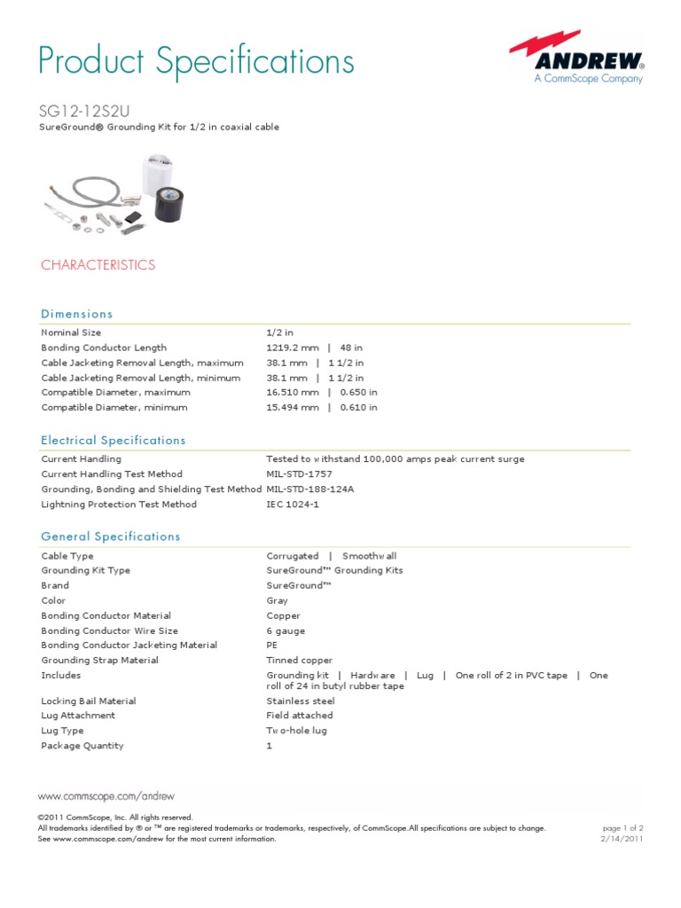 Sg12 12s2u Pdf Coaxial Cable Electromagnetism