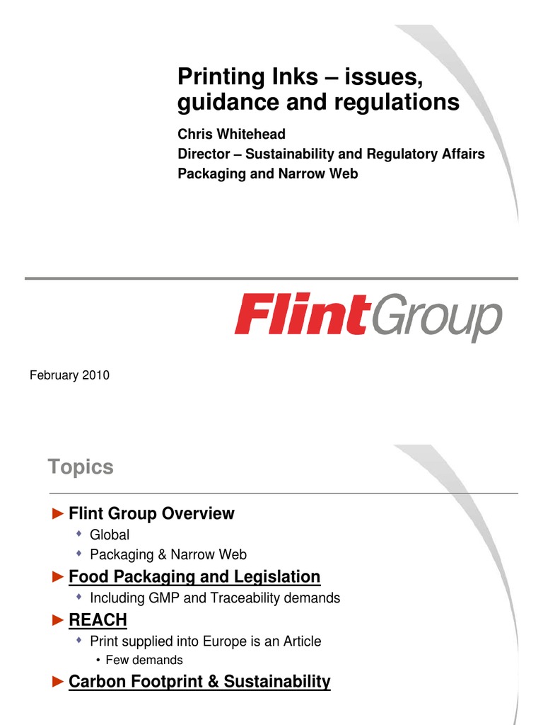 Printing Inks - Issues, Guidance and Regulations | PDF | Packaging And ...