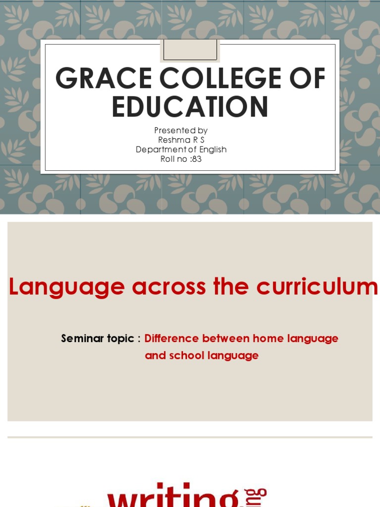 Difference Between Home and School Language-1 | PDF | Learning ...