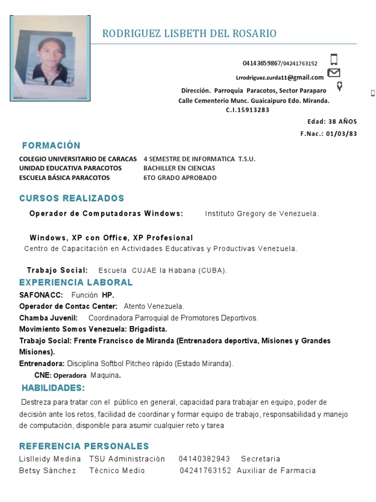 Curriculum Lisbeth | PDF