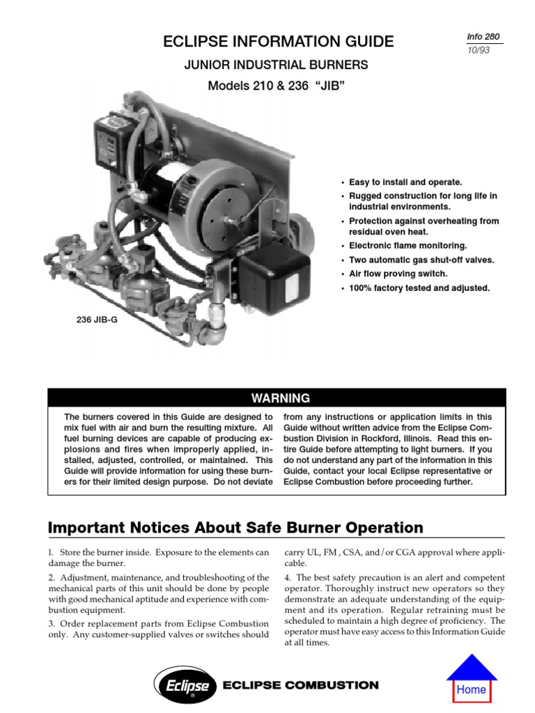 Eclipse JIB Burner Operation Guide | PDF | Combustion | Relay