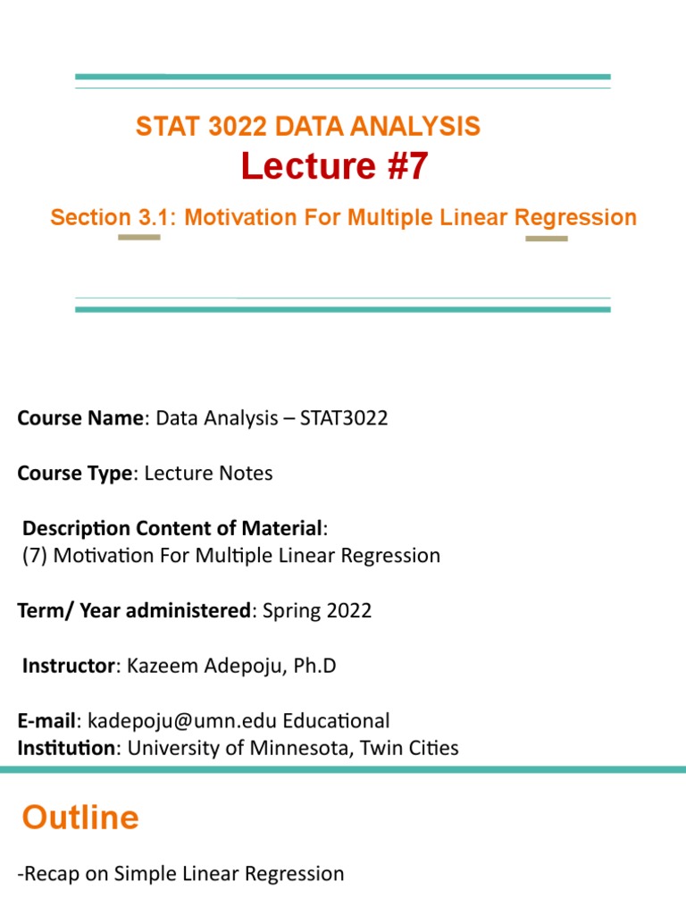 Multiple Linear Regressioin Part 1 | PDF | Linear Regression ...