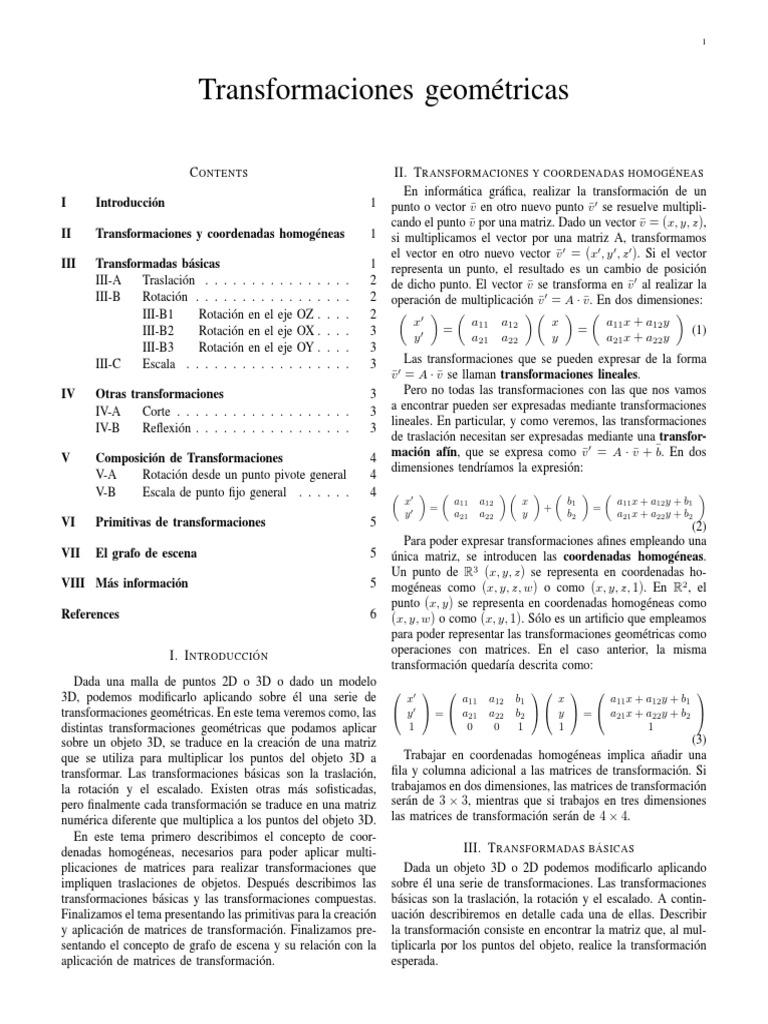 Transformaciones geométricas: Una introducción a las transformaciones ...