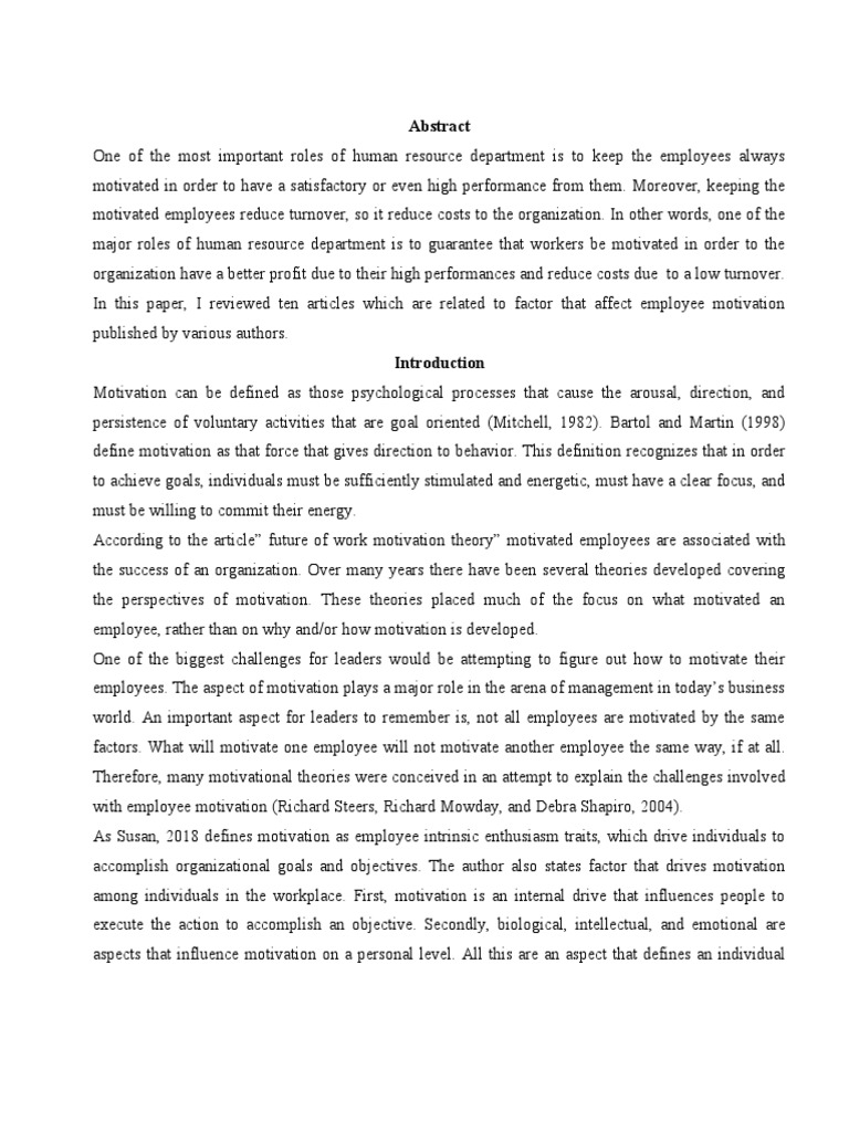 Article Review | PDF | Motivational | Motivation