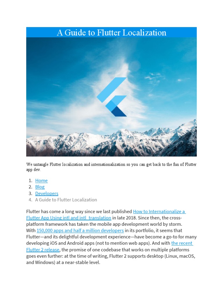 A Guide To Flutter Localization | PDF | Parameter (Computer Programming ...