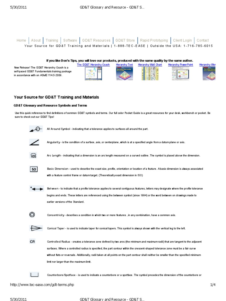 GD&T Glossary and Resource - GD&T Symbols and Terms | Engineering ...
