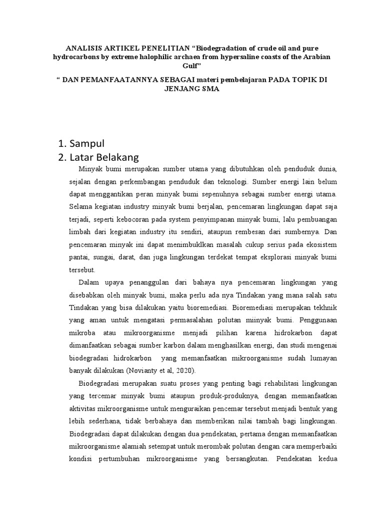 Analisis Artikel Penelitian | PDF