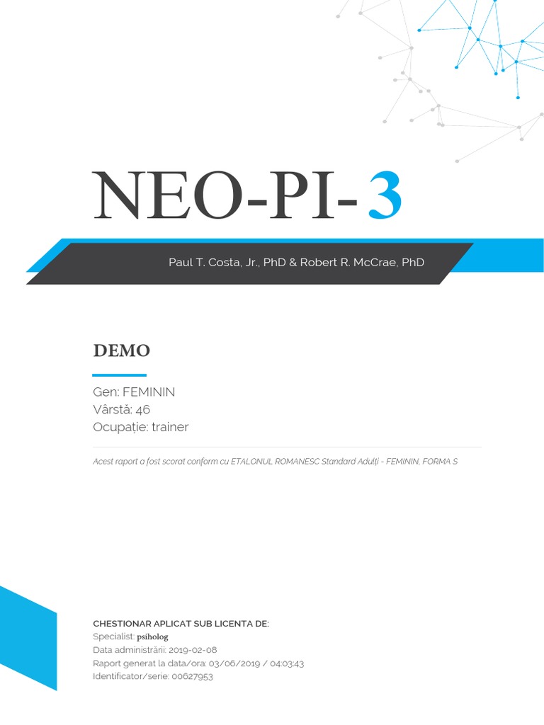 Neo Pi 3 Profil Demo Feminin | PDF