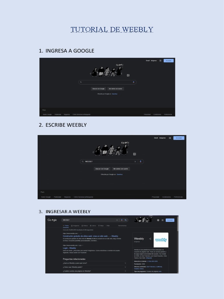 Tutorial de Weebly | PDF
