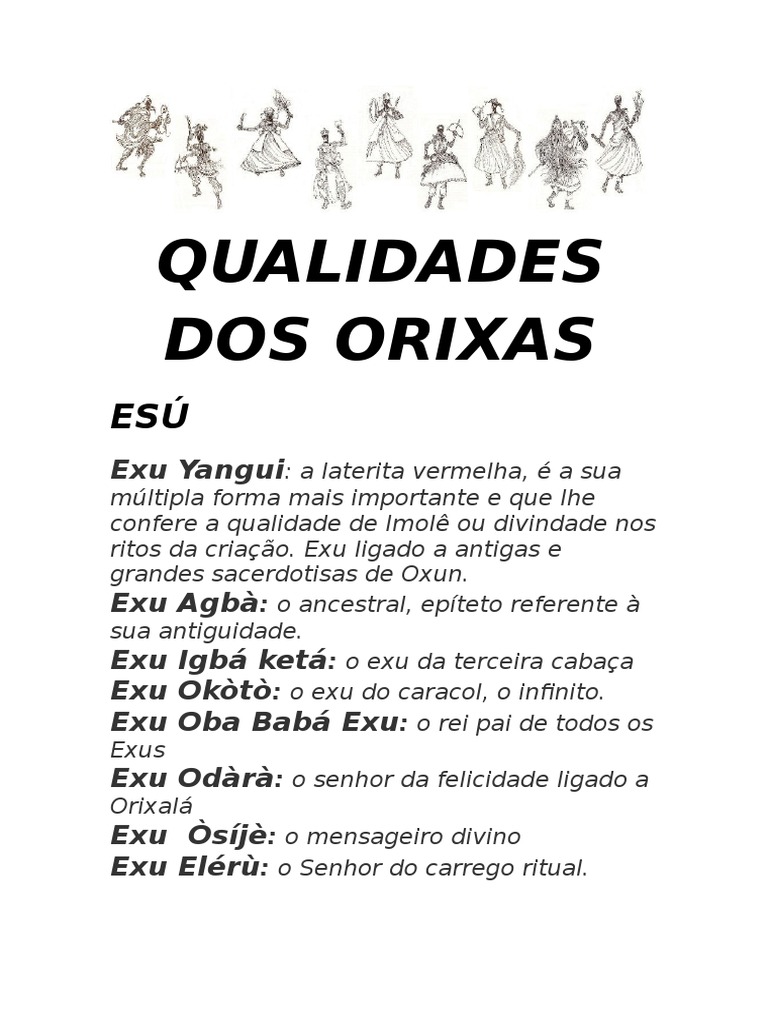 Qualidades Dos Orixas | PDF | Santeria