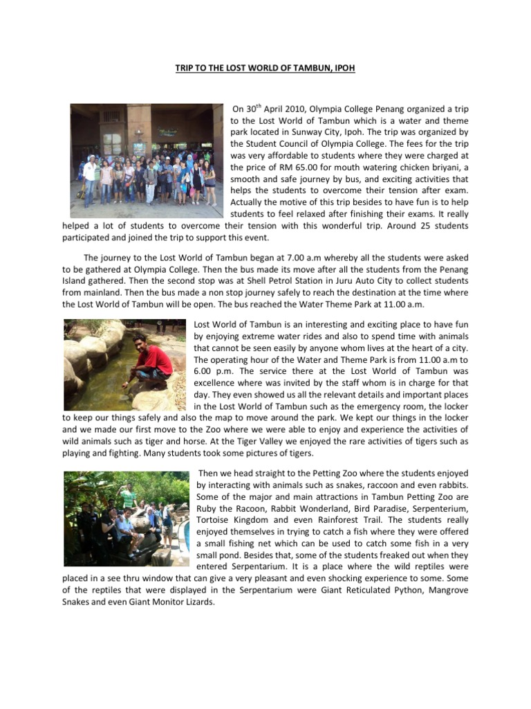 LWOT Report | PDF | Zoo | Amusement Park