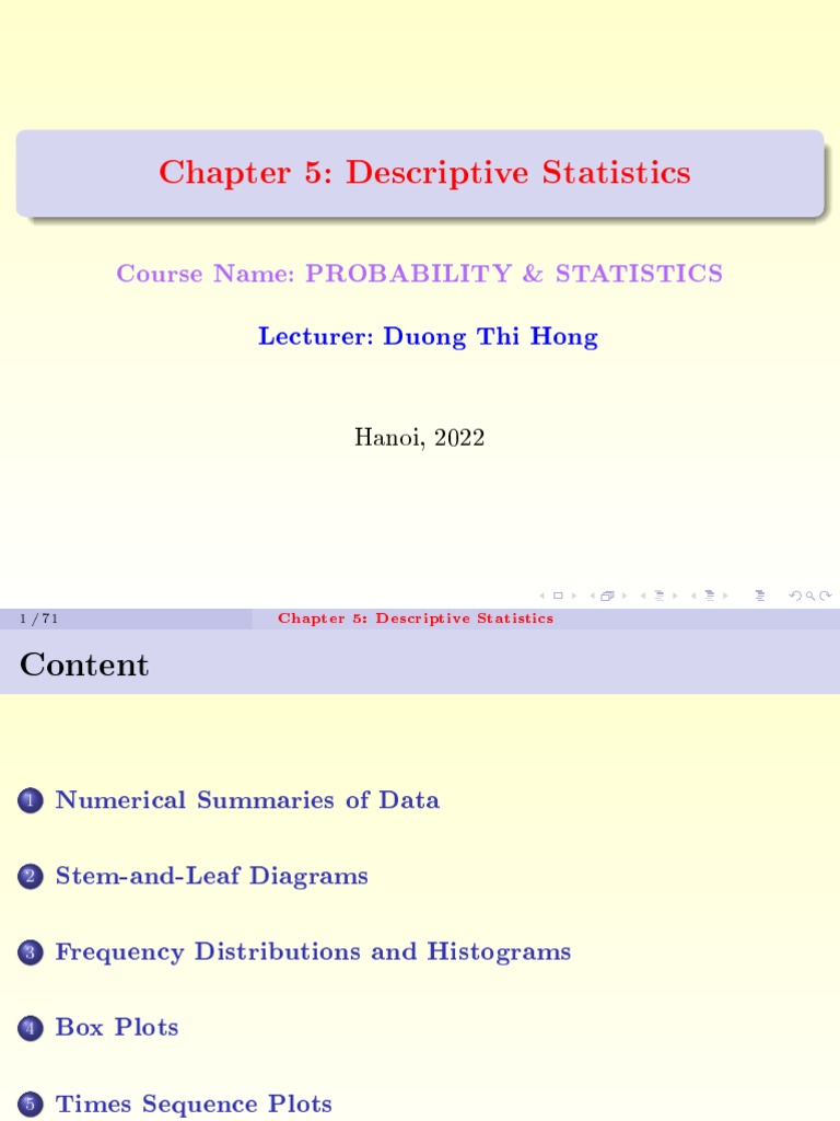 Chapter 5. Descriptive Statistics | PDF | Quartile | Histogram