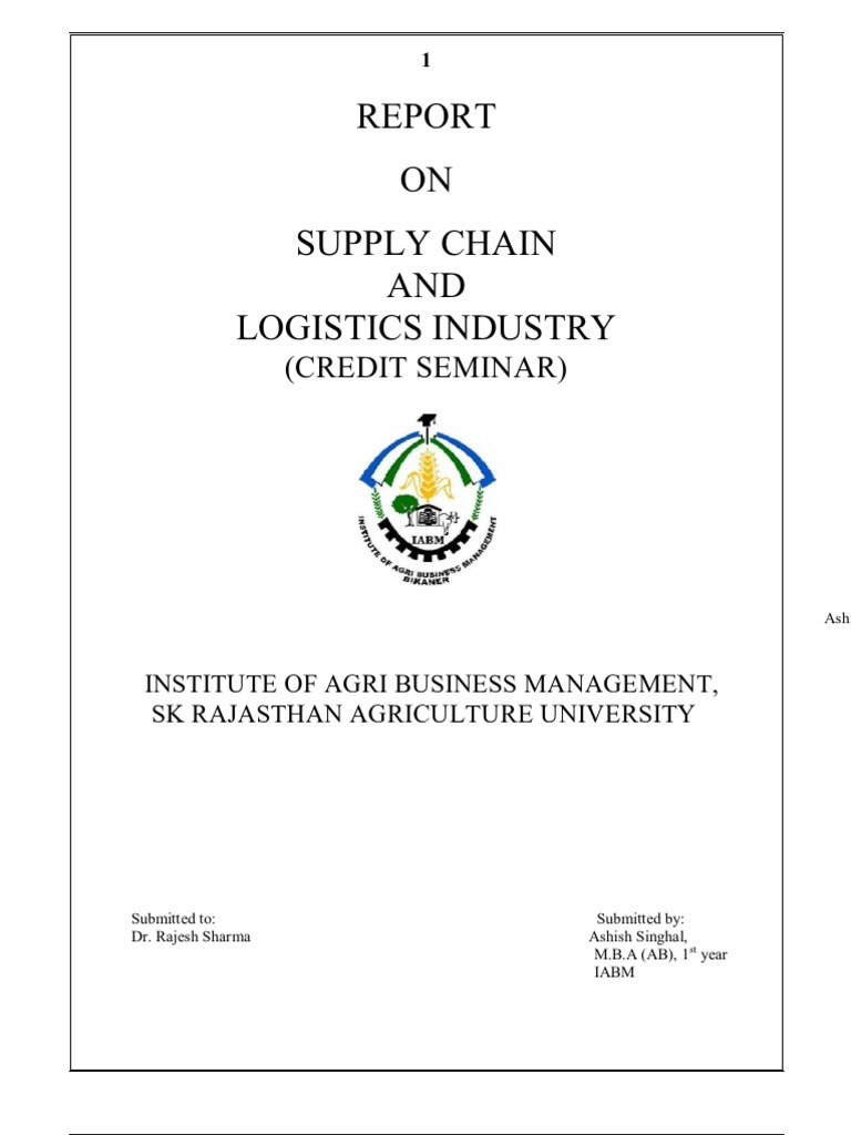 REPORT-Supply Chain and Logistics | PDF | Supply Chain | Logistics