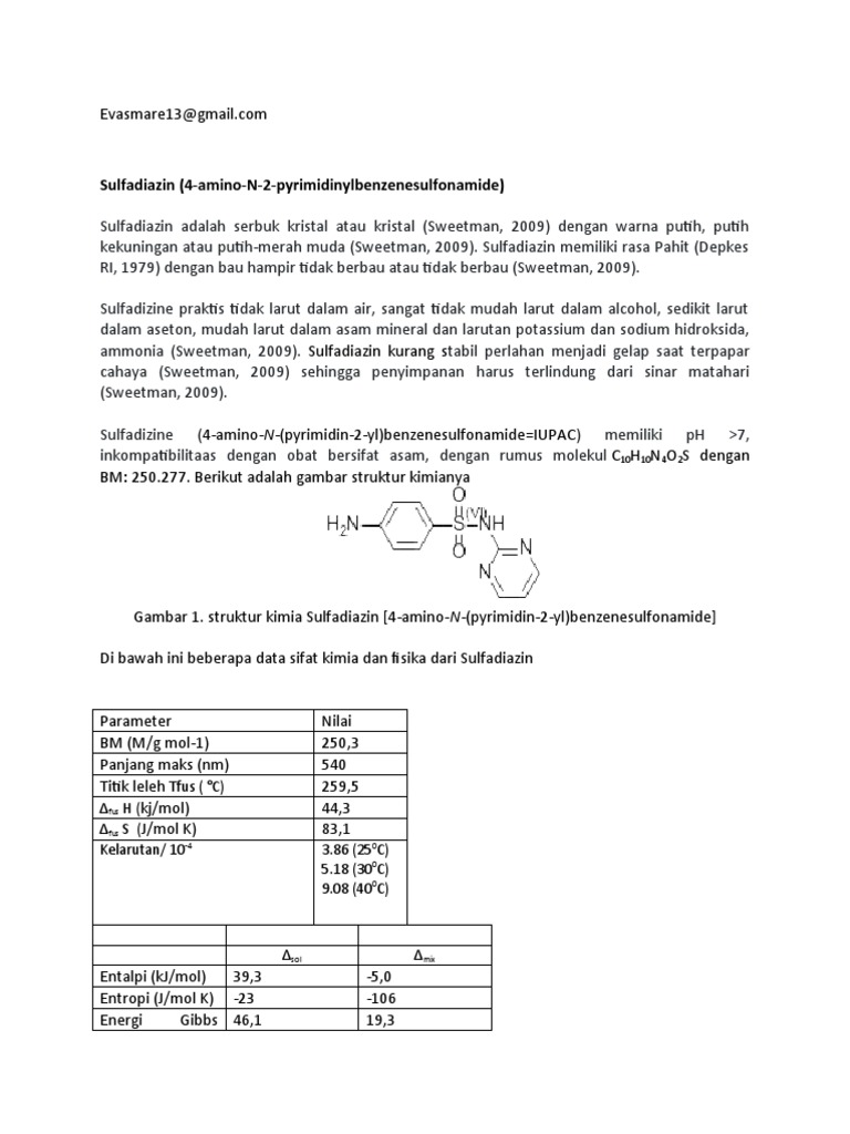 Sulfadiazine | PDF | Sains & Matematika