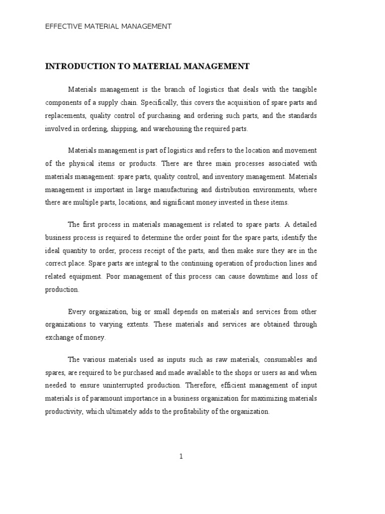 Effective Material Management Temp | PDF | Business Process Management ...