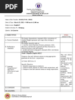 Explicit Lesson Plan for English 5 | PDF | Verb | Lesson Plan