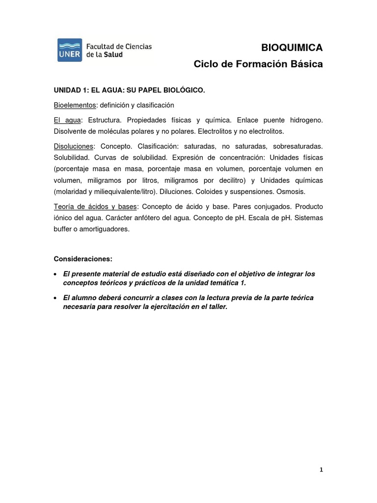 1 DISOLUCIONES Bioquimica 2022 | PDF | Solubilidad | Enlace covalente