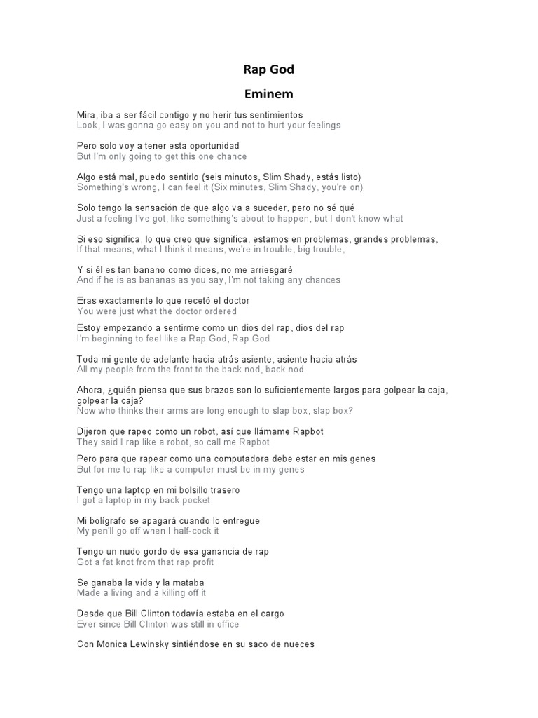 Rap God | PDF | Hip hop
