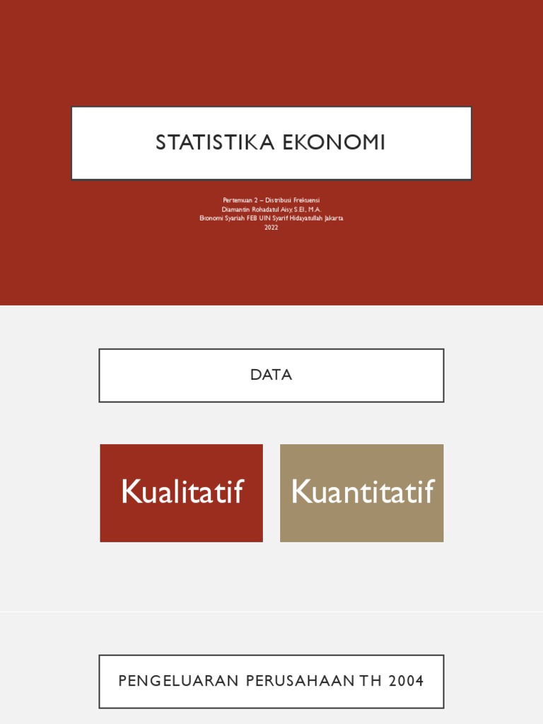 Statistika Ekonomi Dan Bisnis - Distribusi Data | PDF