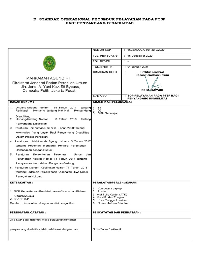 D. SOP Disabilitas | PDF