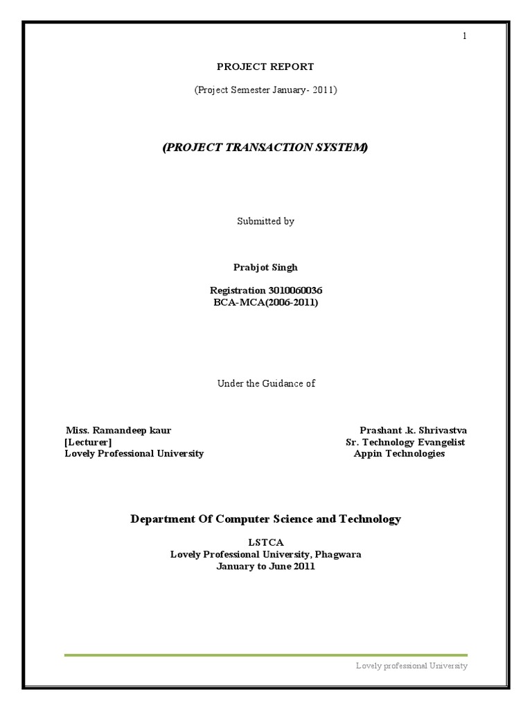 Project Transaction System Report | PDF | Information Retrieval | Databases