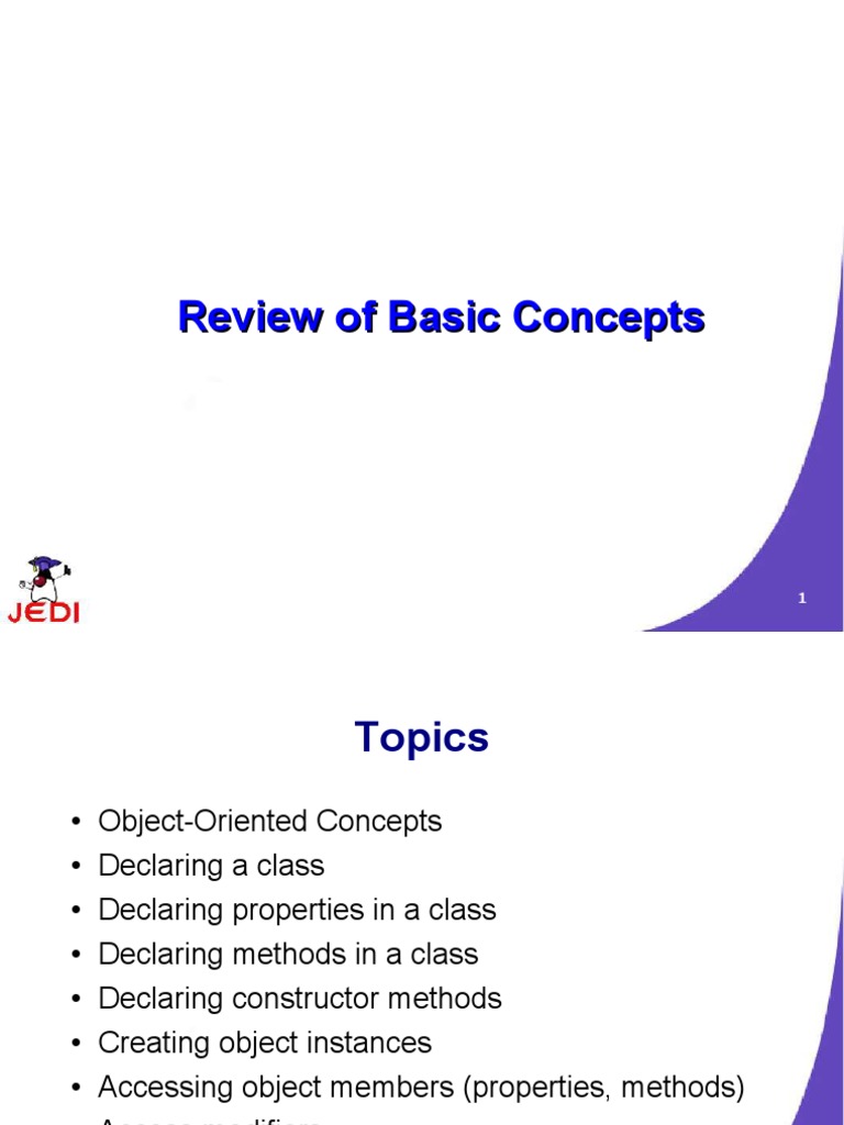 JEDI Slides-Intro2-Chapter01-Review of Basic Concepts in Java | PDF ...