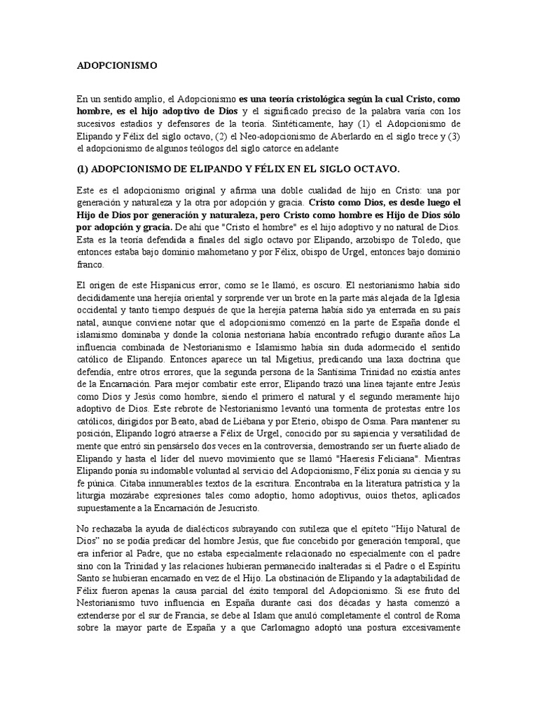 Adopcionismo, Docetismo y Modalismo | PDF | Jesús | espíritu Santo