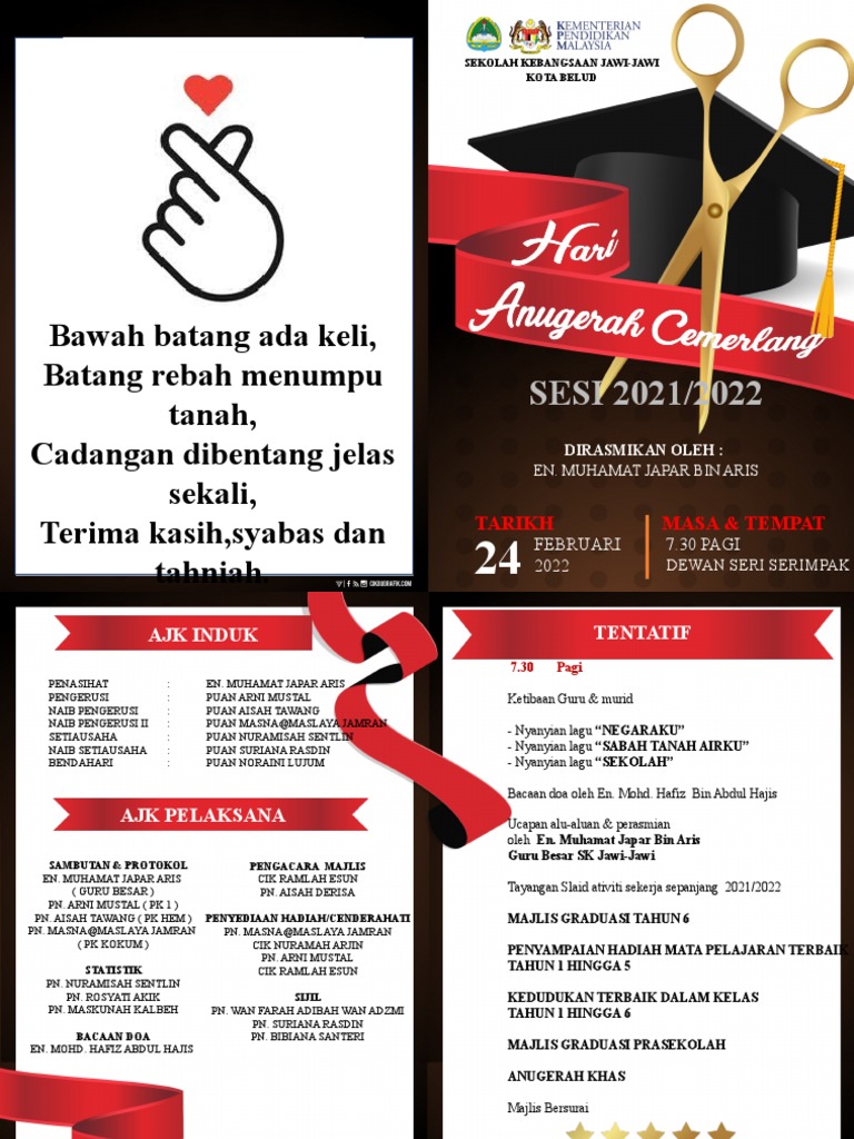 Template Buku Program Hari Anugerah Kecemerlangan (Cikgugrafikdotcom) | PDF